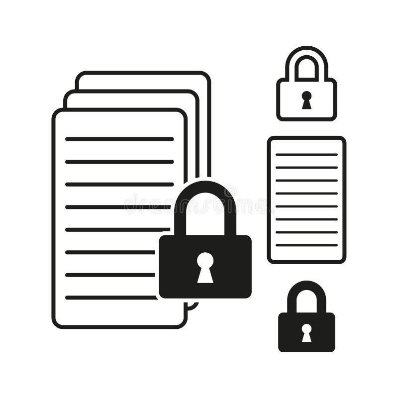 Document Security Concept. Protected File Lock. Privacy Data Vector ...