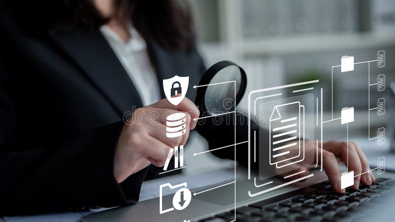 Document Security and Folder Network Management System Concept Parse Stock Illustration ...