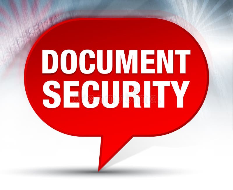 Document Security Red Bubble Background Stock Illustration ...