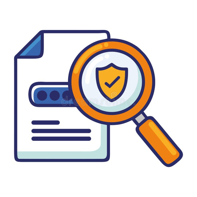 Document Security Verification Icon Stock Vector - Illustration of ...