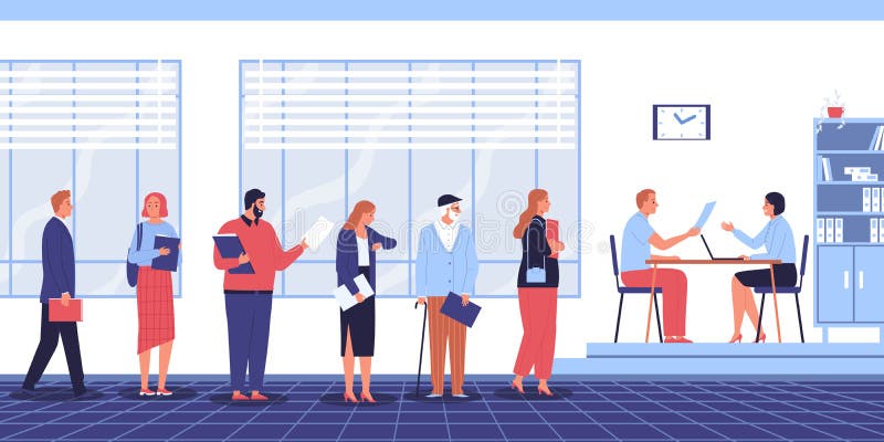 Document Service Queue Composition Stock Vector - Illustration of ...