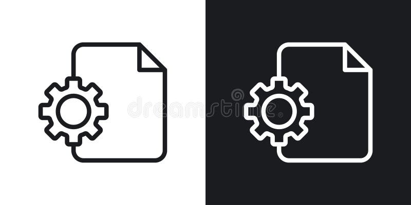 Document Settings Icon Set. Folder Management and File Vector Symbol in ...