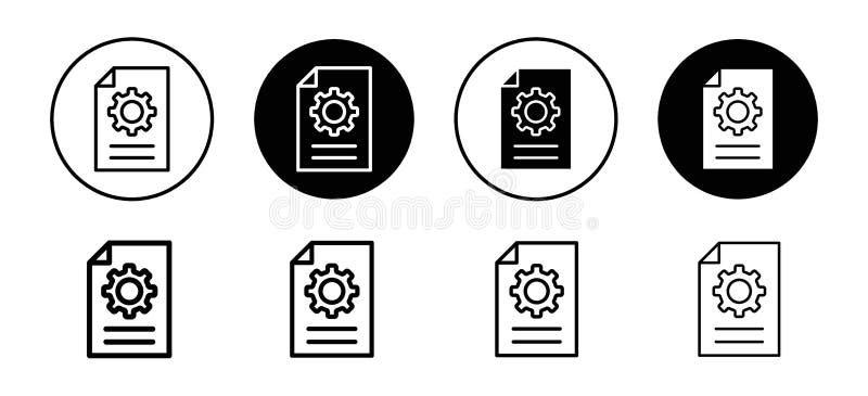 Document Settings Icon Vector Set Collection for Web Stock Vector ...