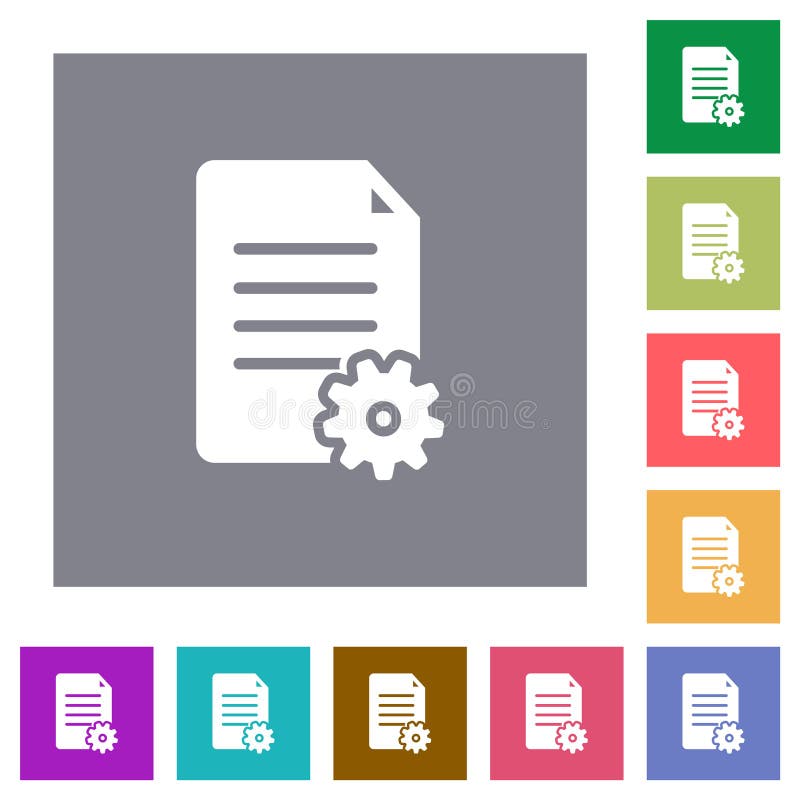 Document Setup Solid Square Flat Icons Stock Vector - Illustration of ...