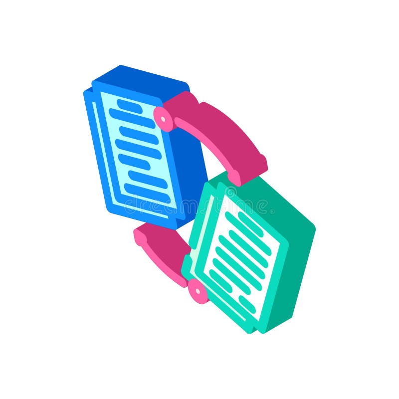 Document Sharing Hybrid Work Isometric Icon Vector Illustration Stock ...
