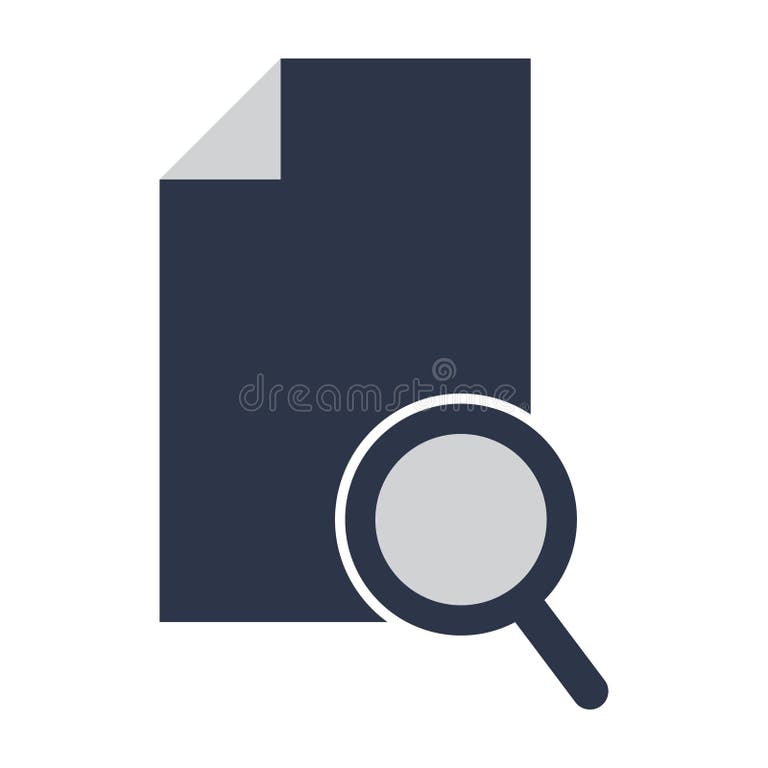 Document Sheet with Magnifier. Vector Illustration Decorative Design ...