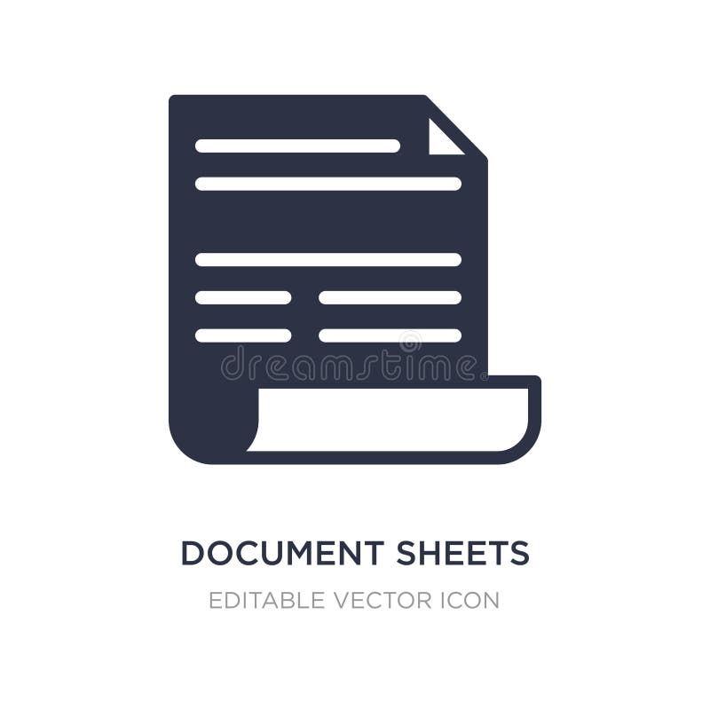 Document Sheets Vector Icon on White Background. Flat Vector Document ...