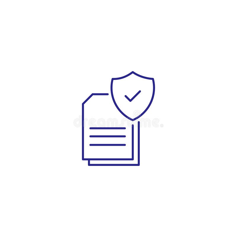 Document Sheild Policy Safe Line Icon. Checklist Form Protect Stock ...