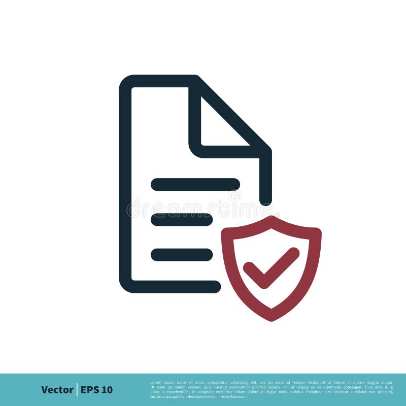 Document and Shield Check Mark Icon Vector Logo Template Illustration ...