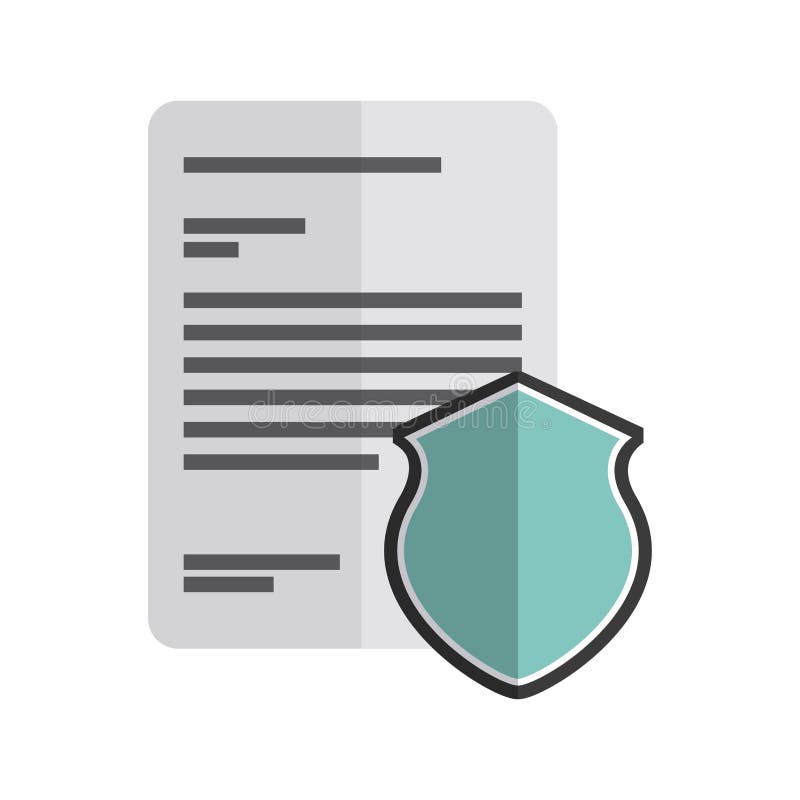 Document and Shield Icon. Copyright Design. Vector Graphic Stock ...