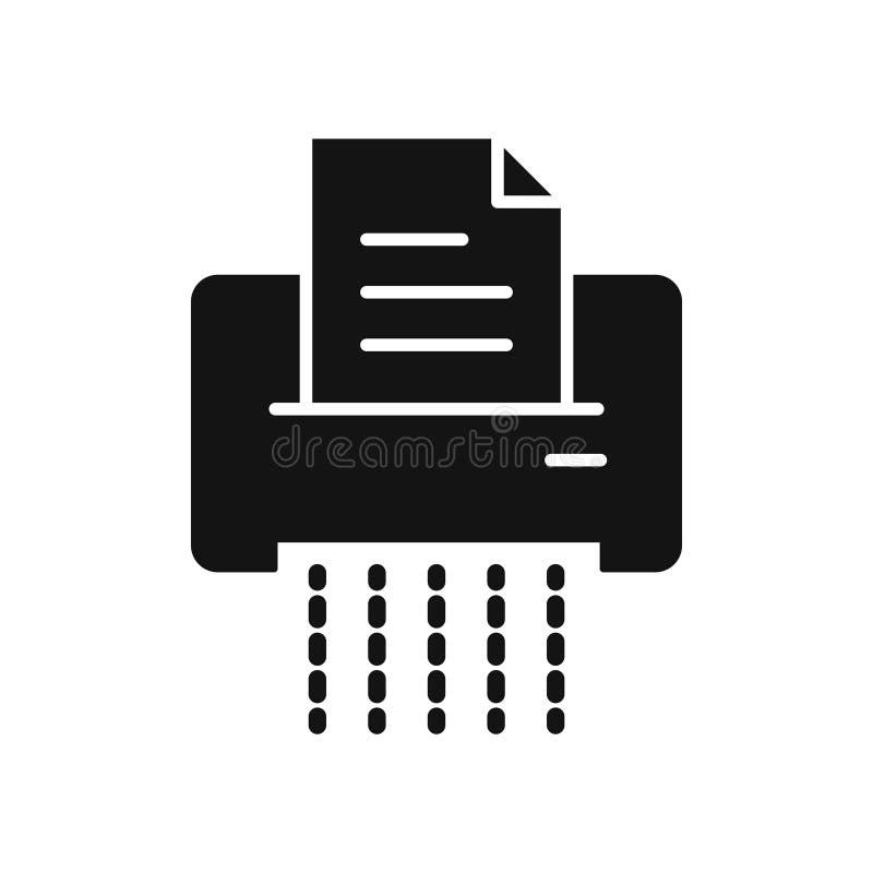 Document Shredder Icon Symbol on White Background Stock Vector ...