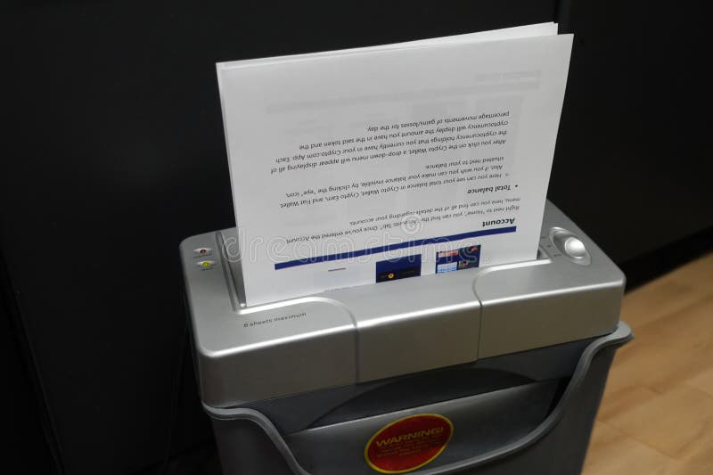 Document Shredding Machine in Use in Office Stock Photo - Image of ...