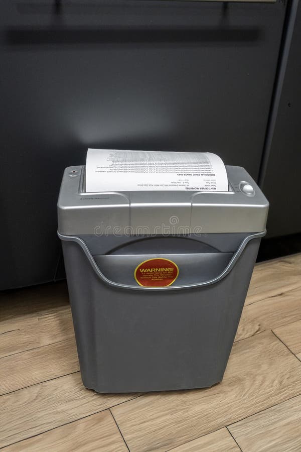 Document Shredding Machine in Use in Office Stock Image - Image of ...