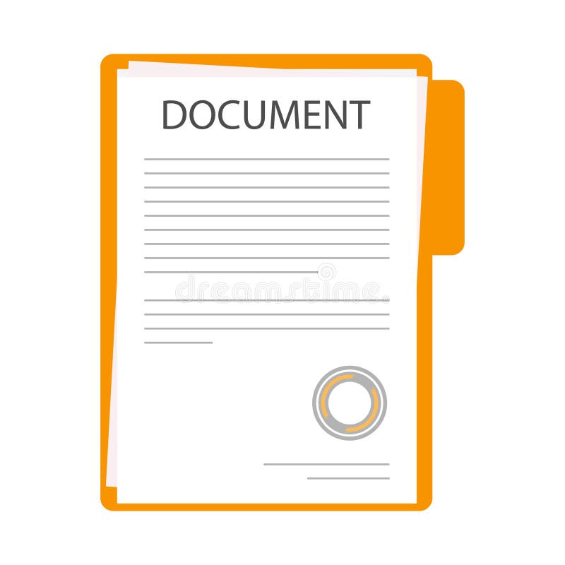 Document Sign Icon. Document Folder with Seal Text. Illustration Stock ...