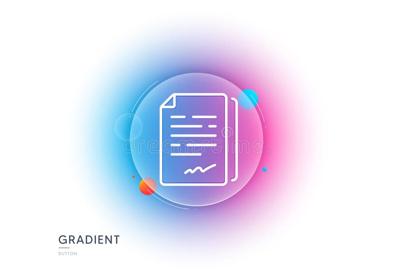 Document Signature Line Icon. Agreement Doc File Sign. Gradient Blur ...