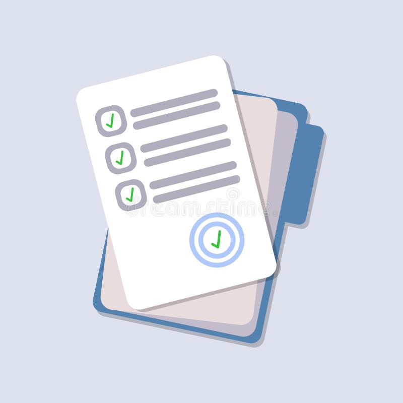 Document with Signature, Text. Folder and Stack of Papers. Law ...