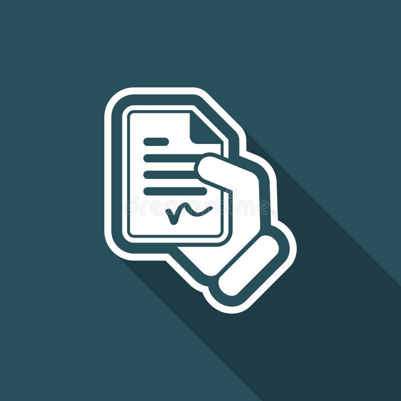 Document signed icon stock vector. Illustration of examining - 117818532