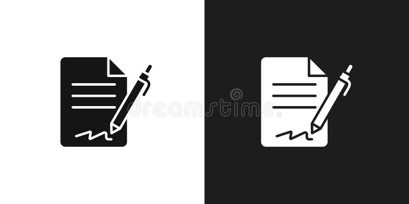 Document Signed Icon Logo Set Vector Stock Vector - Illustration of ...