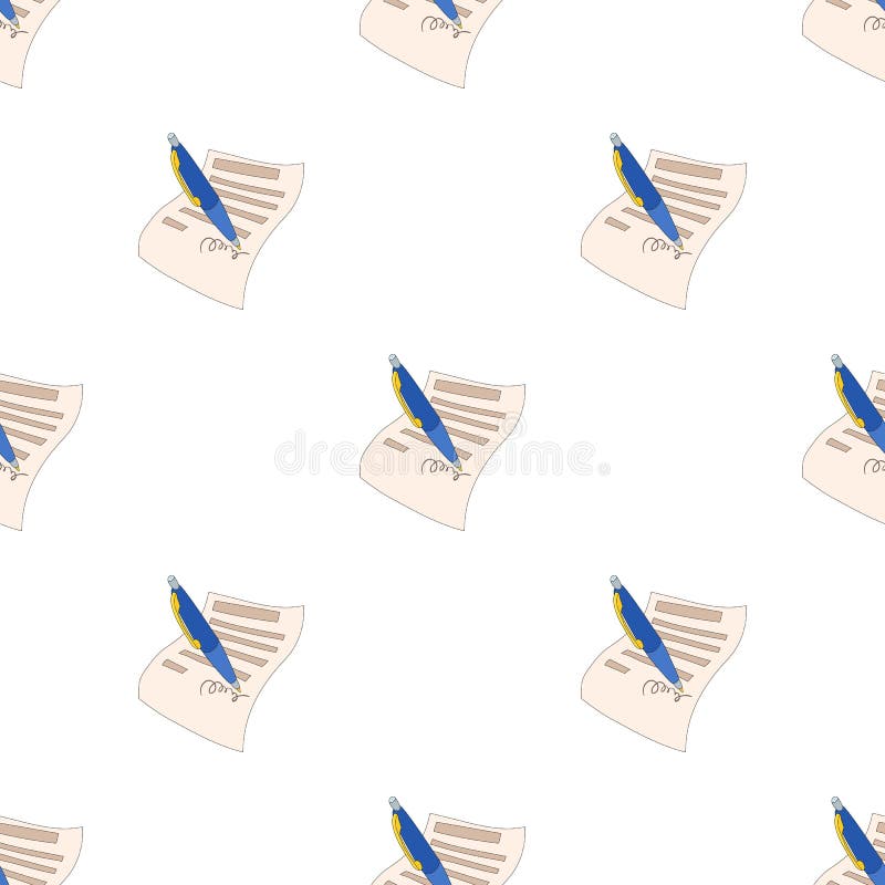 The Document is Signed Pattern Seamless Vector Stock Vector ...