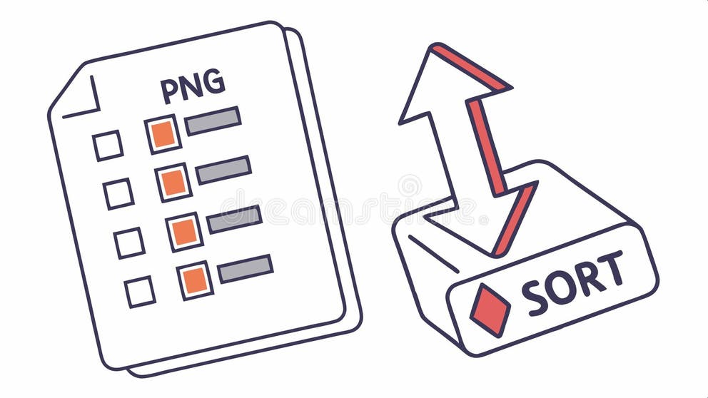Document Sorting Icon, File Management and Organization Symbol Vector ...