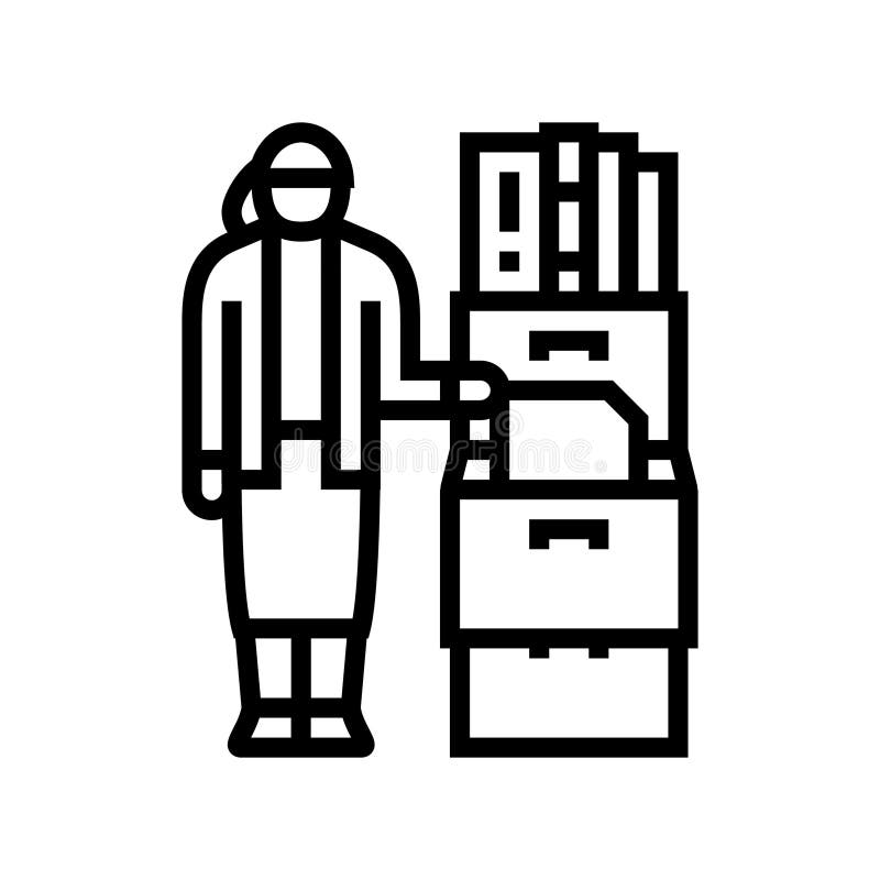 Document Sorting Office Assistant Line Icon Vector Illustration Stock ...