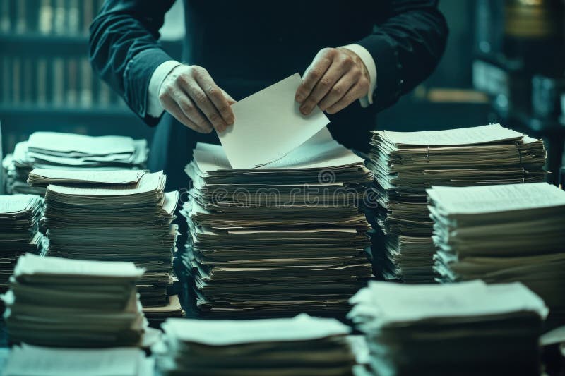 Document Sorting Process Office Environment Business Activity Indoor ...