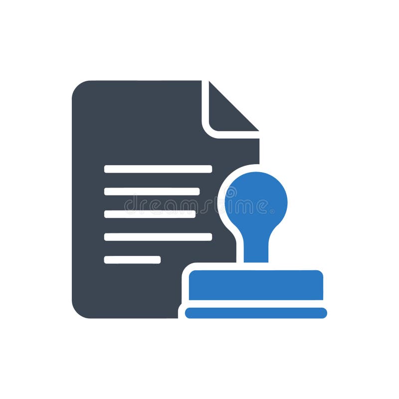 Document Stamp Approval Icon Stock Vector - Illustration of official ...