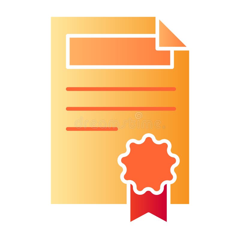 Document with Stamp Flat Icon. Contract Color Icons in Trendy Flat ...