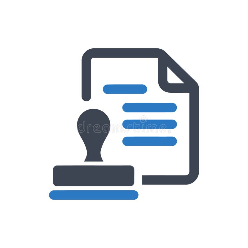 Document Stamp icon stock vector. Illustration of symbol - 361702655