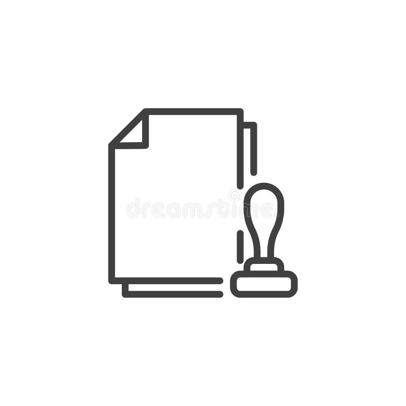 Document with Stamp Seal and Signature Isometric Style. Official Stock ...