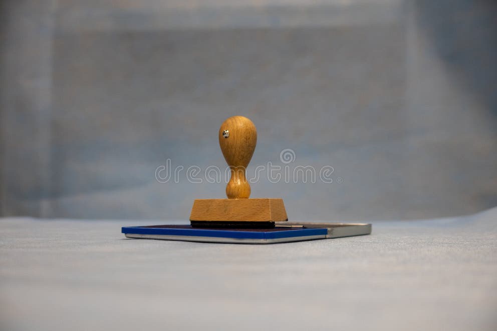 Document Stamp Stands on an Ink Pad Stock Image - Image of card, paper ...