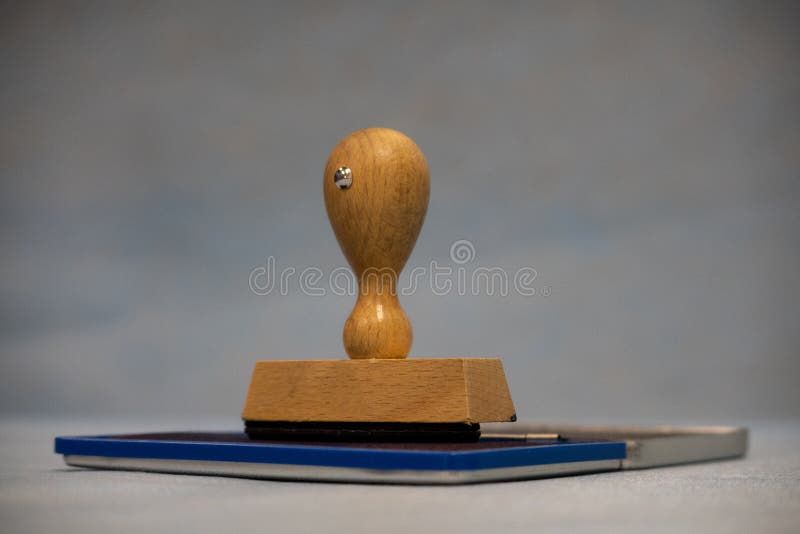 Document Stamp Stands on an Ink Pad Stock Image - Image of blank ...