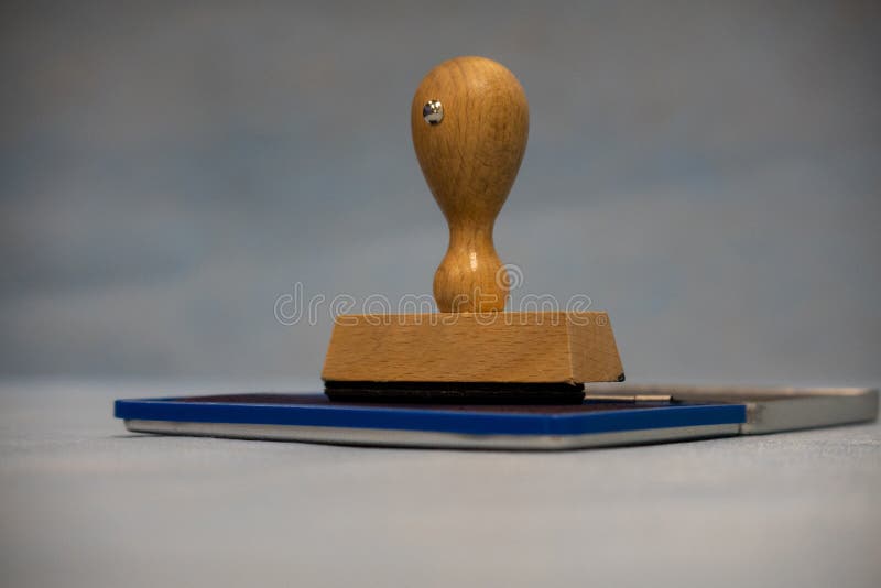 Document Stamp Stands on an Ink Pad Stock Image - Image of message ...