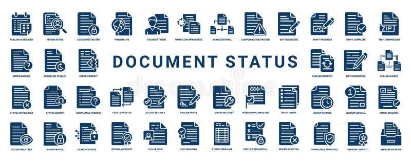 Document Status Glyph Set Statuses Document Lifecycle, Final in Initial ...