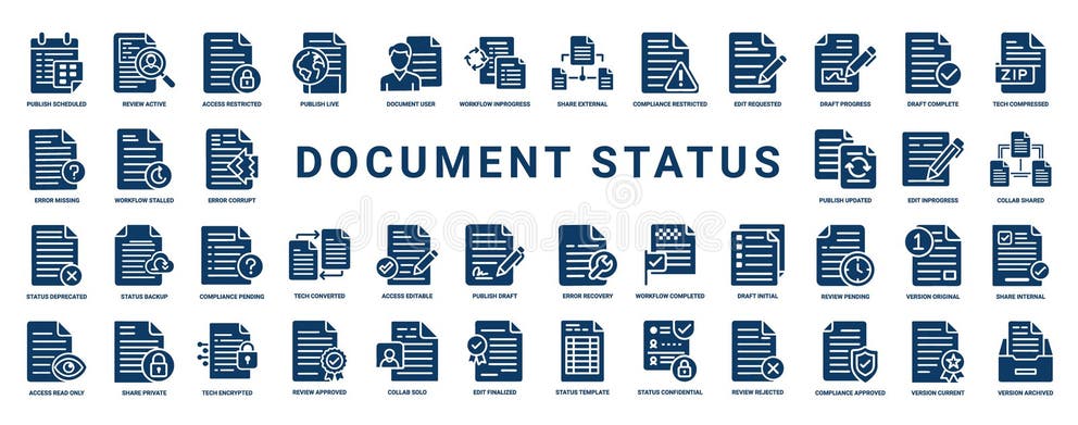 Document Status Glyph Set Statuses Document Lifecycle, Final in Initial ...