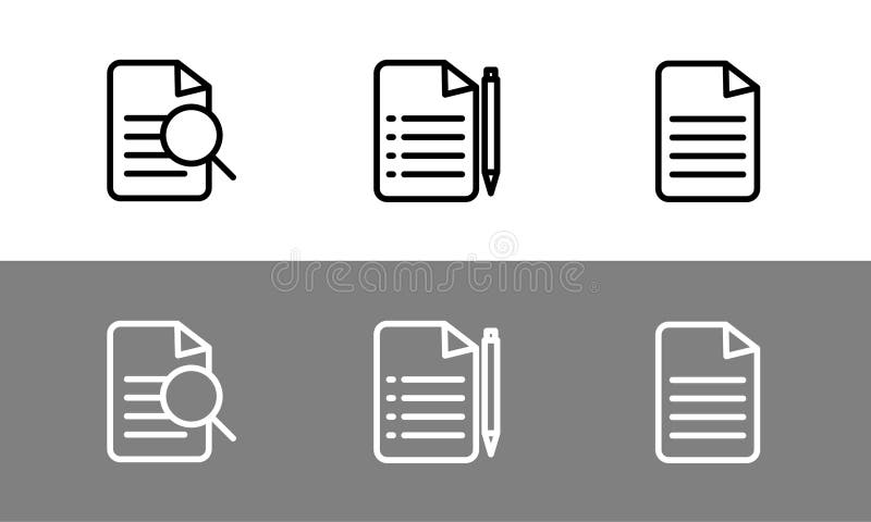 Document Symbol Set -outlined Document Symbols Stock Vector ...