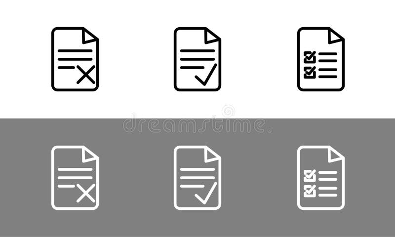 Document Symbol Set -outlined Document Symbols Stock Vector ...