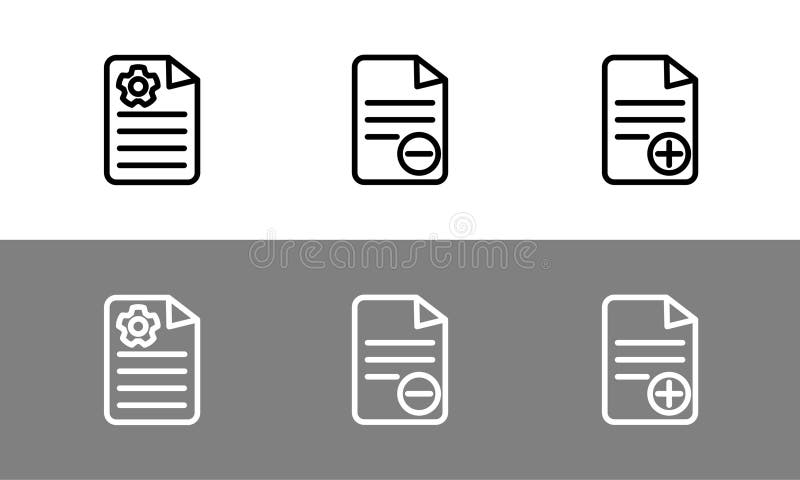 Document Symbol Set -outlined Document Symbols Stock Vector ...