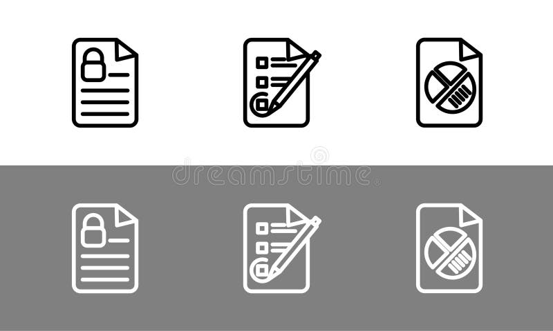 Document Symbol Set -outlined Document Symbols Stock Vector ...