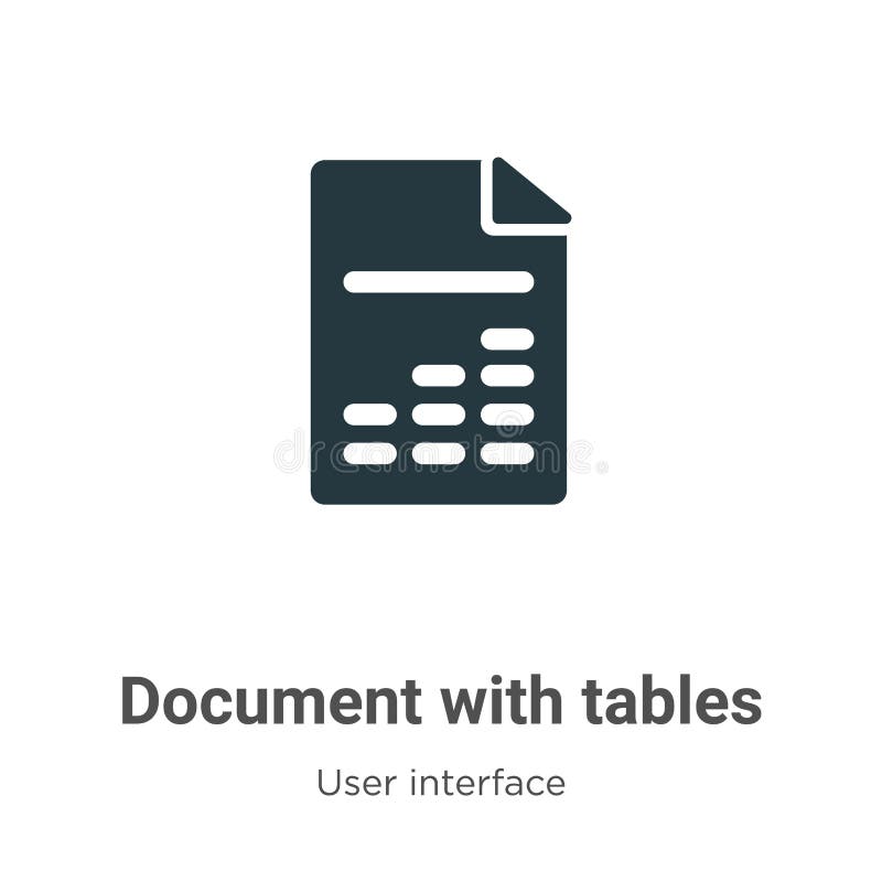 Document with Tables Vector Icon on White Background. Flat Vector ...