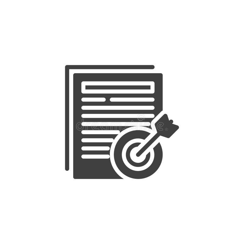 Document with Target Vector Icon Stock Illustration - Illustration of ...