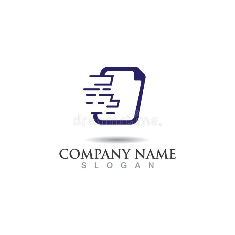 Document with Tech Logo Design Concept Crative Vector Icon Template ...