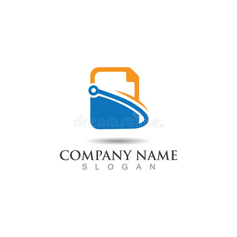 Document with Tech Logo Design Concept Crative Vector Icon Template ...