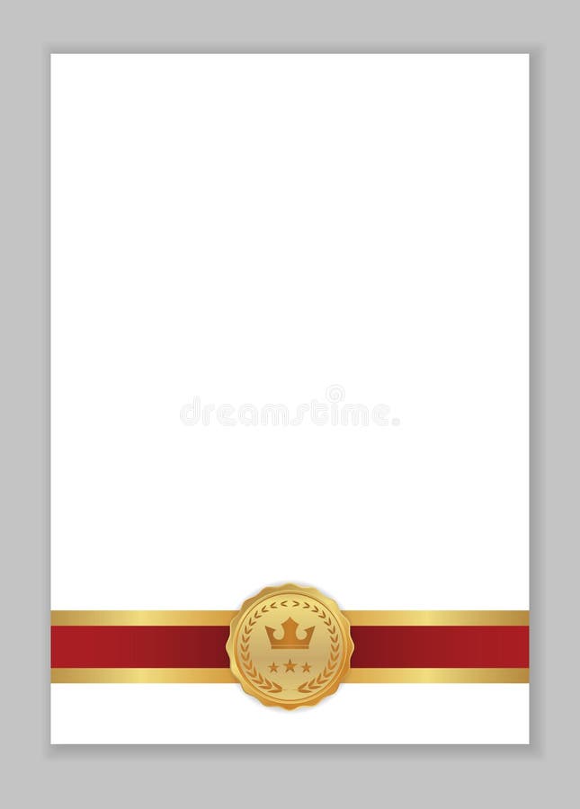 Document Template with Gold Badge Stock Vector - Illustration of office ...