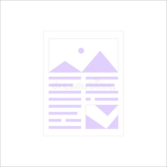 Document Template with Text and Images in Flat Vector Illustration ...