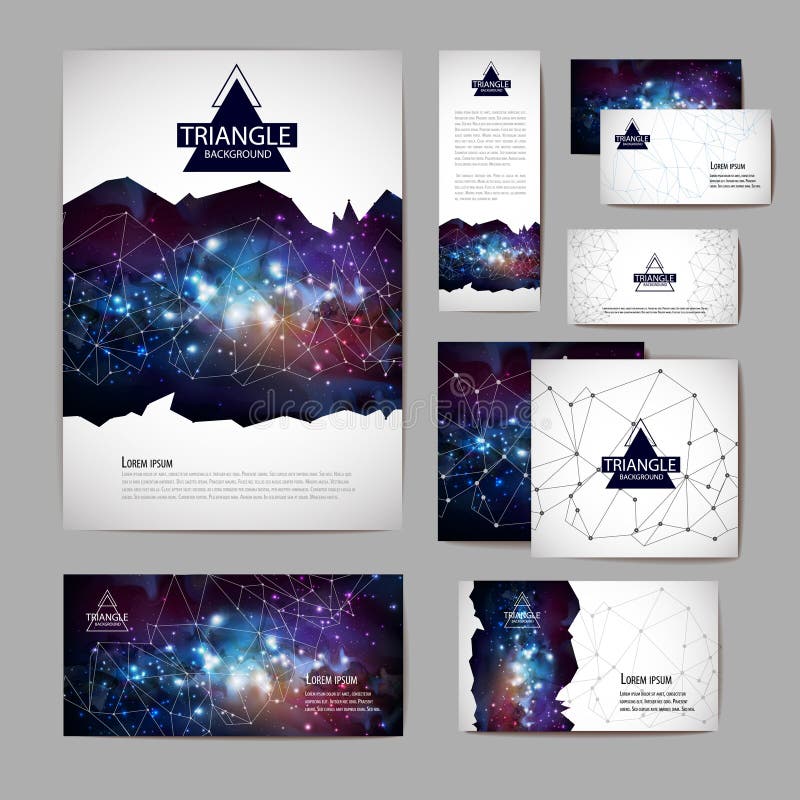Document Template with Polygonal Geometric Space Abstract Background ...
