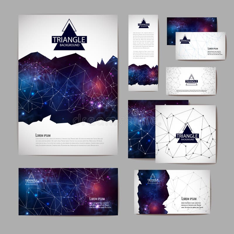Document Template with Polygonal Geometric Space Abstract Background ...