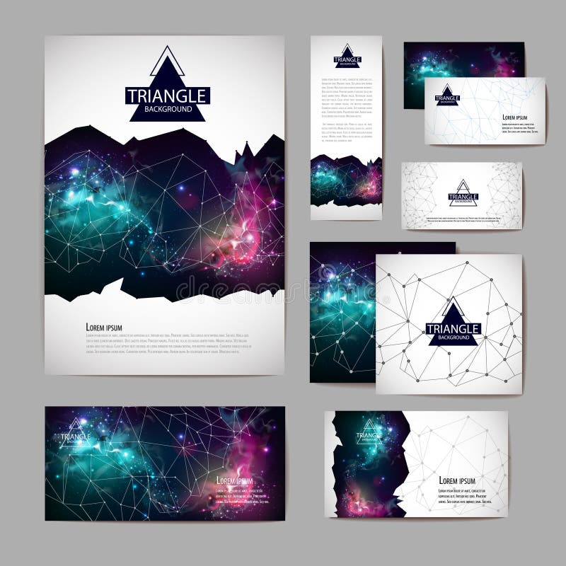 Document Template with Polygonal Geometric Space Abstract Background ...