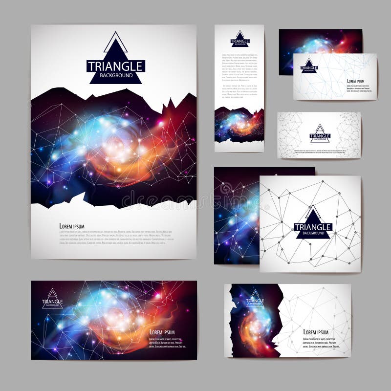 Document Template with Polygonal Geometric Space Abstract Background ...
