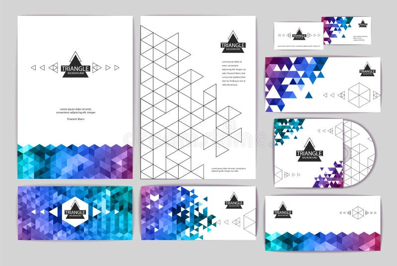 Document Template with Triangle Geometric Background Stock Vector ...